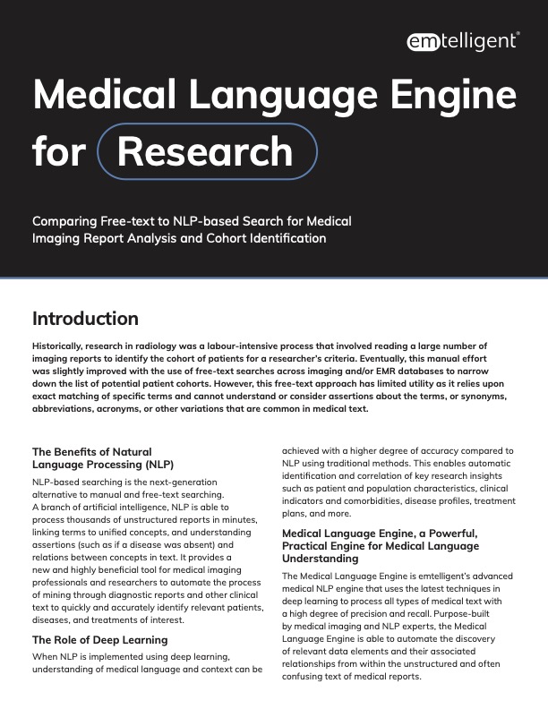 Medical Language Engine for Research - emtelligent | Advanced Medical AI